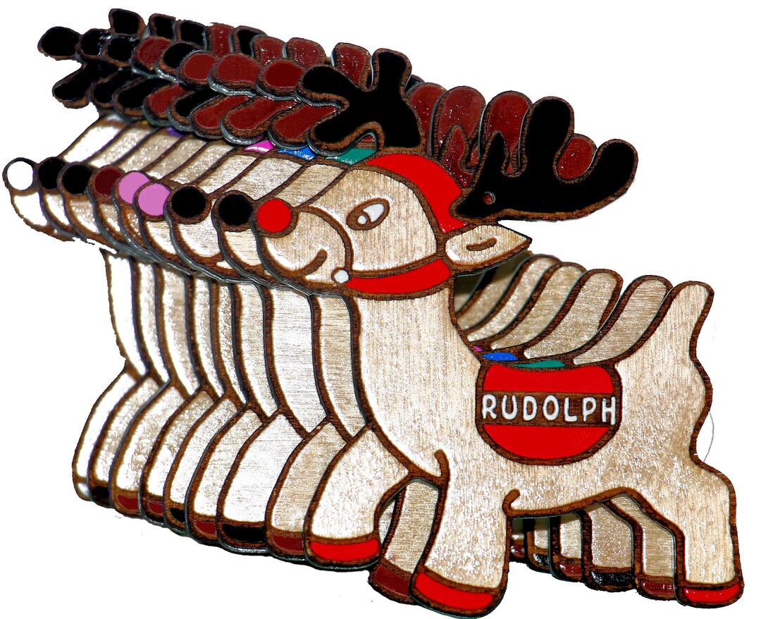 Santa's Reindeer Team Unique Handcrafted Holiday Ornaments Collectors ...