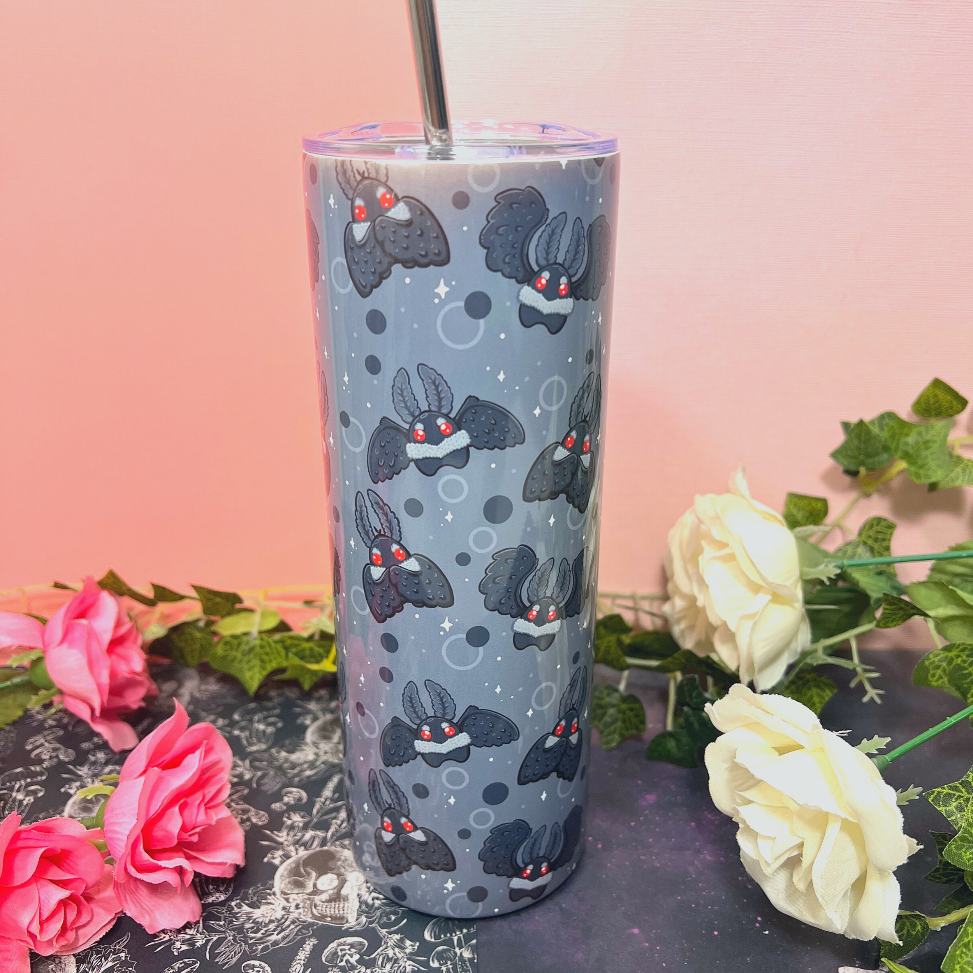 Cute Cryptid Mothman 20oz Skinny Tumbler With Metal Straw - Etsy