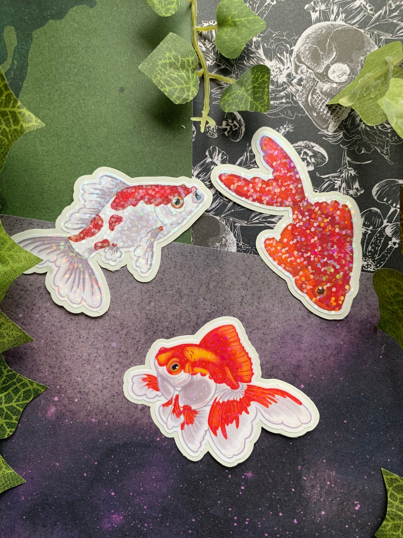 6 PC Cute Goldfish Sticker Pack With Easy Peel Border - Etsy UK