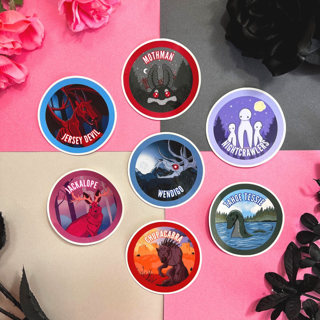 Series 1 Cryptid Collection Die Cut Stickers - Mothman, Wendigo ...