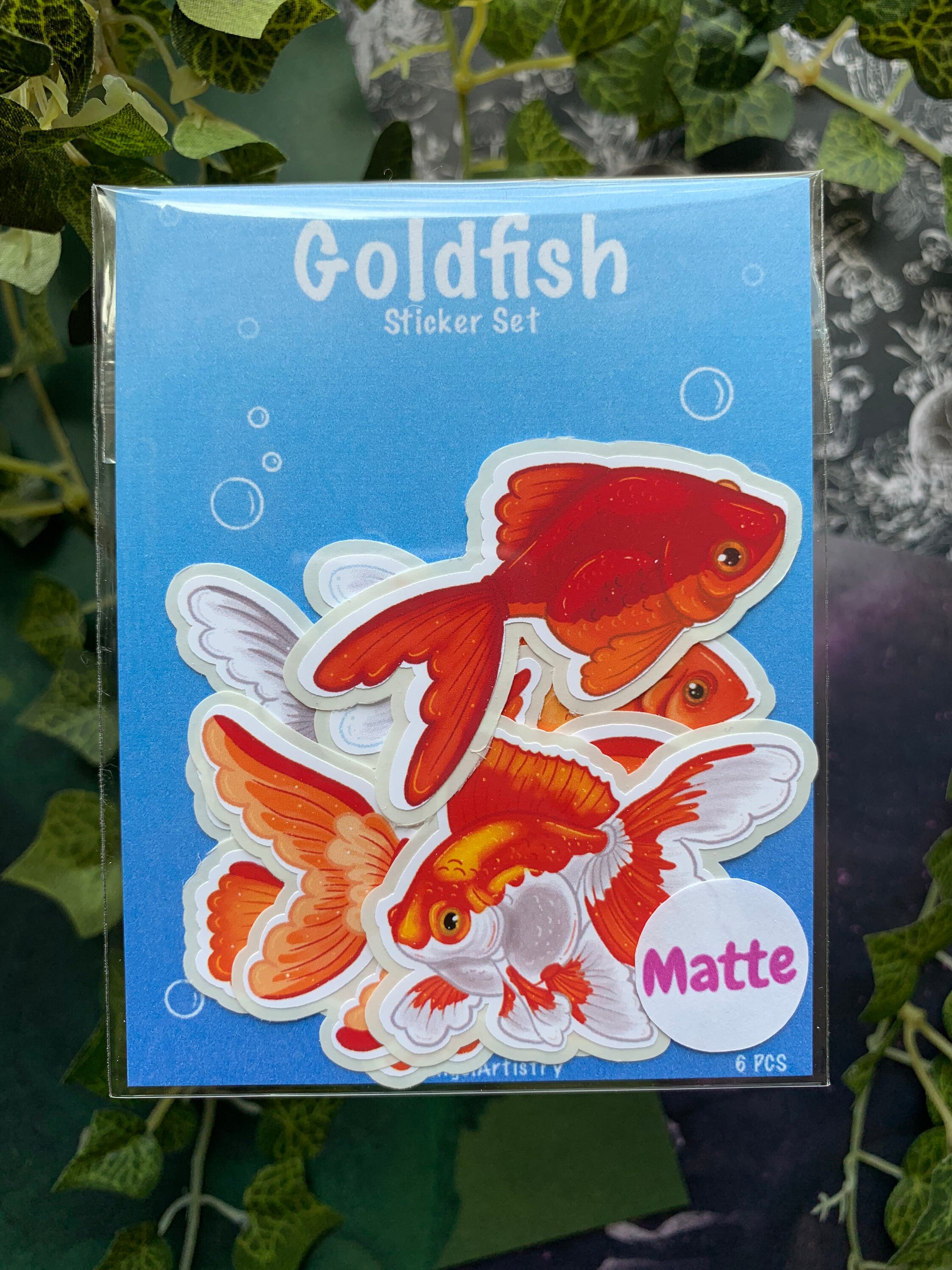 6 PC Cute Goldfish Sticker Pack With Easy Peel Border - Etsy UK