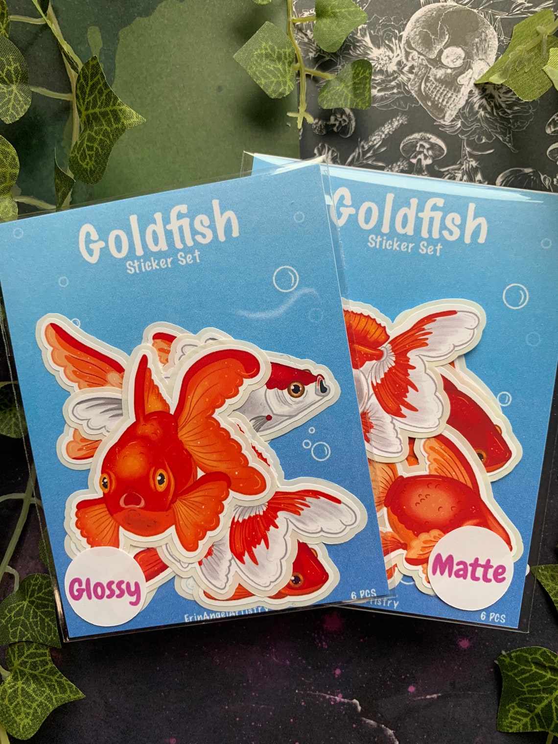 6 PC Cute Goldfish Sticker Pack With Easy Peel Border - Etsy UK