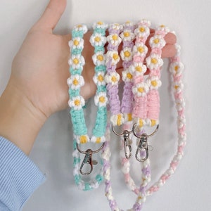 Handmade Flower Lanyard | Flower Lanyard | Cotton Lanyard | Work ...