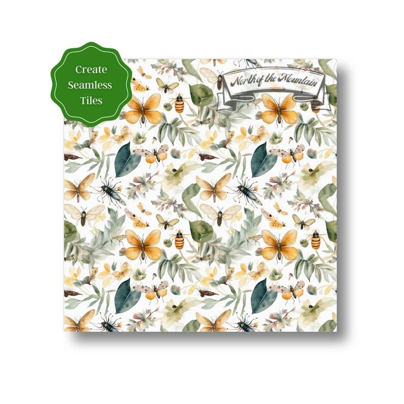 Bugs and Insects Digital Paper - Seamless Pattern, Printable Scrapbook ...