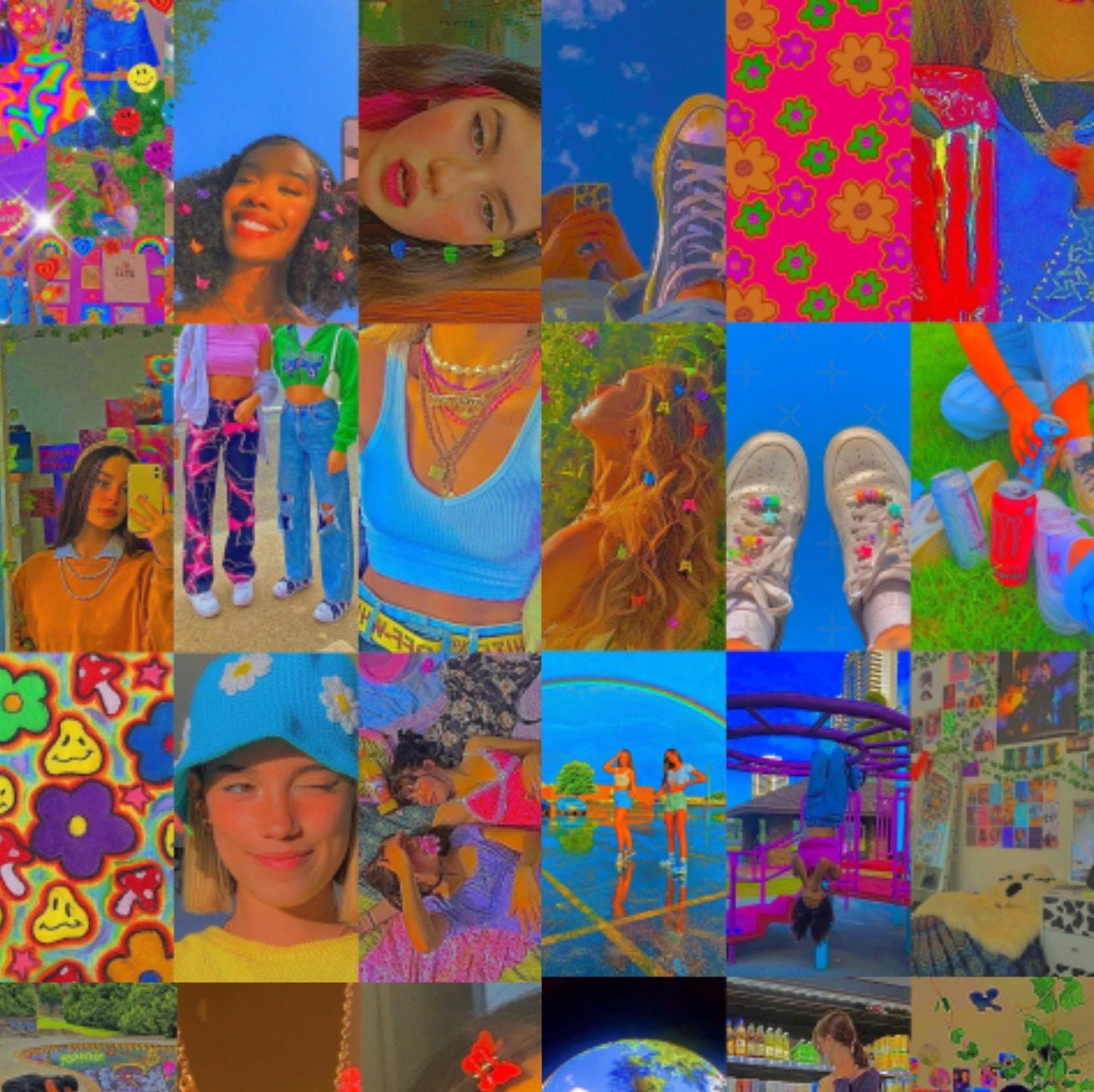 Indie Rainbow Photo Collage 50 Pcs DIGITAL DOWNLOAD - Etsy