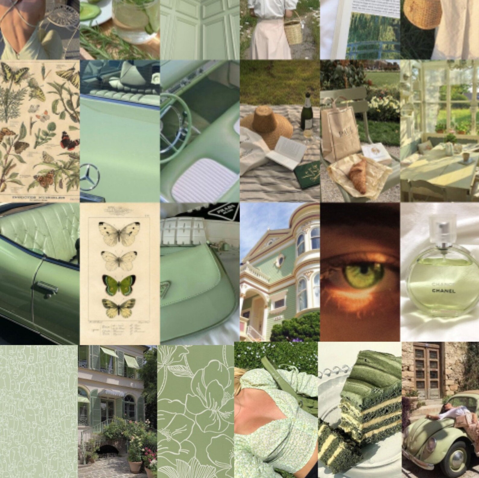 Cottage-Core Mint Green Photo Wall 50 pcs DIGITAL DOWNLOAD | Etsy