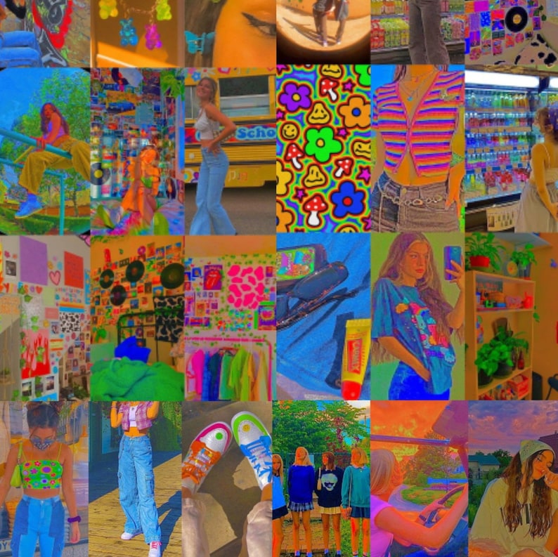 Indie Rainbow Photo Collage 50 Pcs DIGITAL DOWNLOAD - Etsy