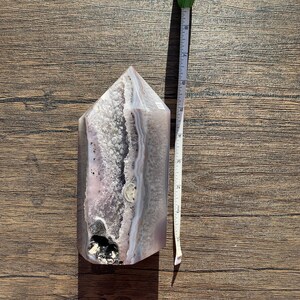 Druzy Snow Agate Tower - Etsy