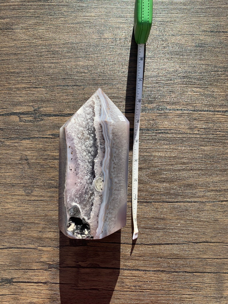 Druzy Snow Agate Tower - Etsy