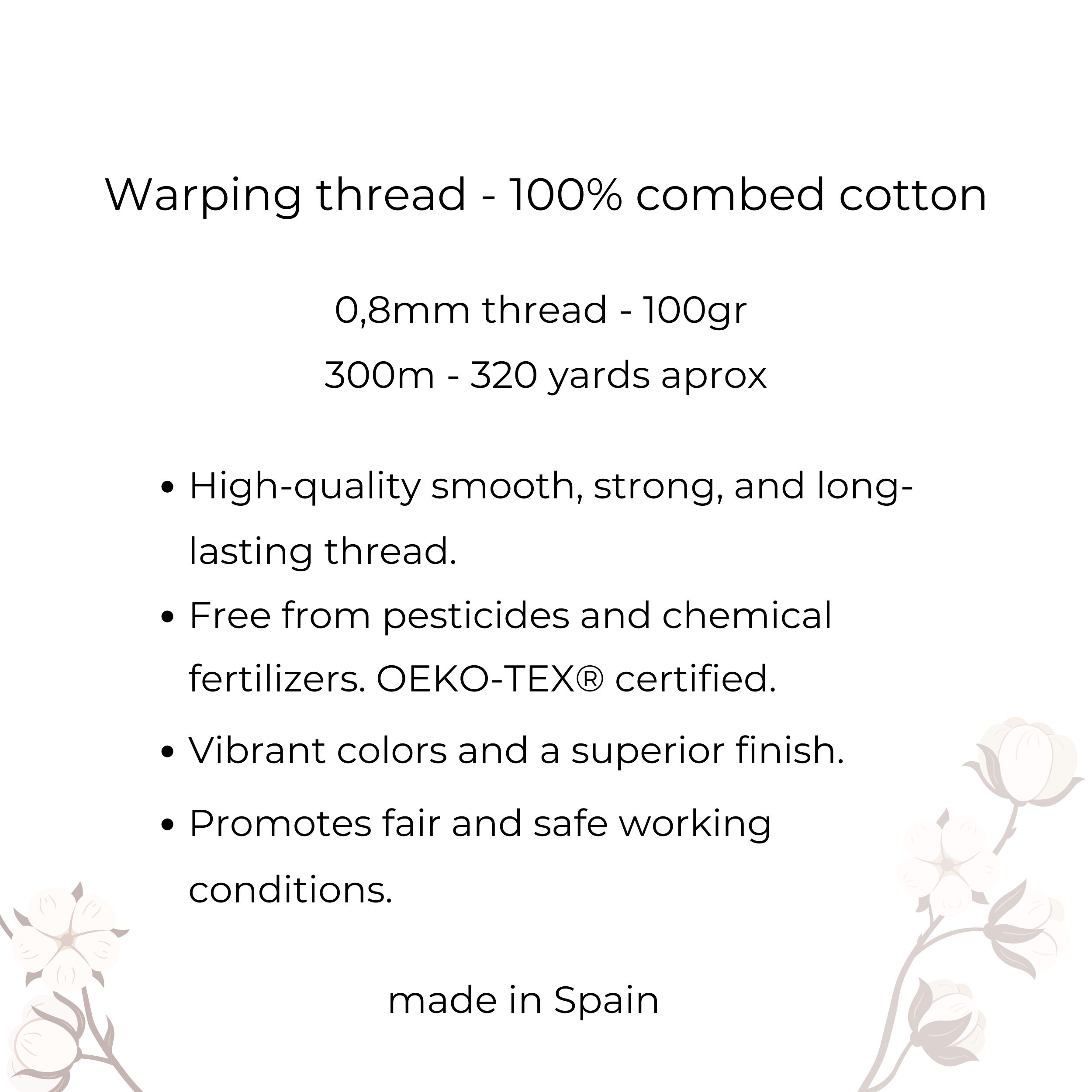 Combed Cotton Warp Thread - 300m / 328yd - Weaving Supplies - Etsy