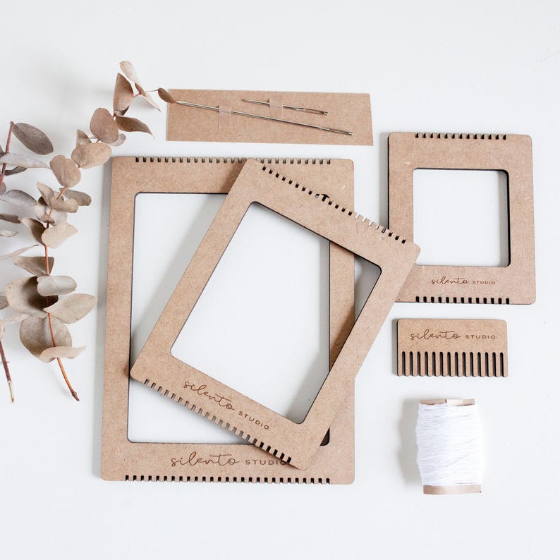 Weaving Loom Set 3 Sizes, Wooden Frame Looms Without Yarn, Beginner ...