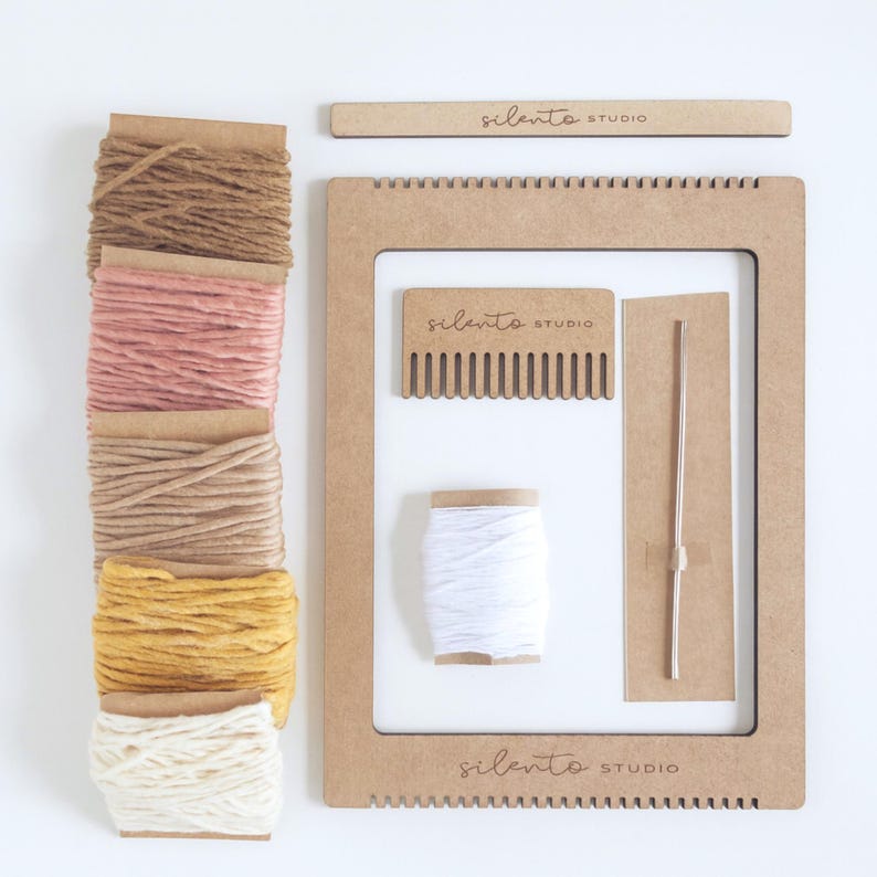 Weaving Loom Kit for Beginners, Frame Loom Set With Merino Wool ...