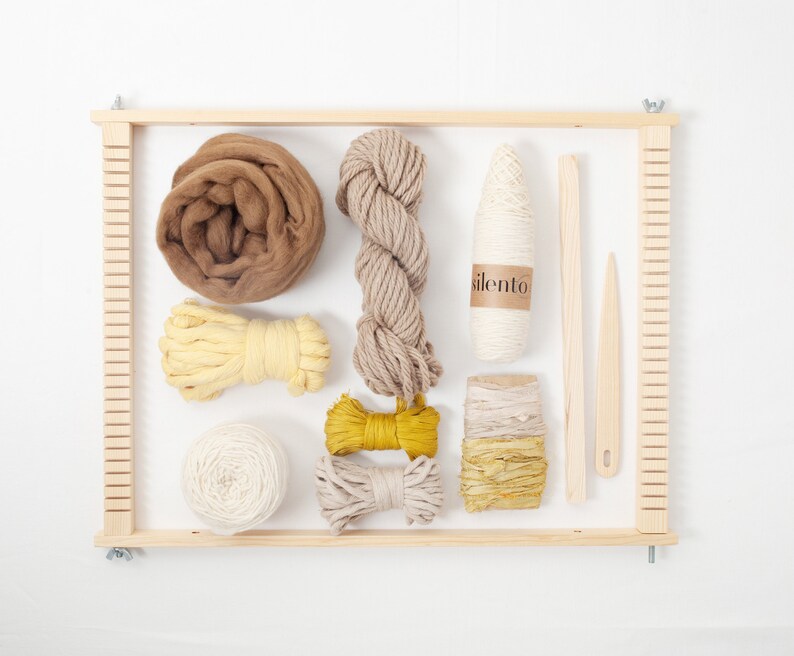 Beginners Weaving Kit Complete Loom Kit Gold Beginner - Etsy