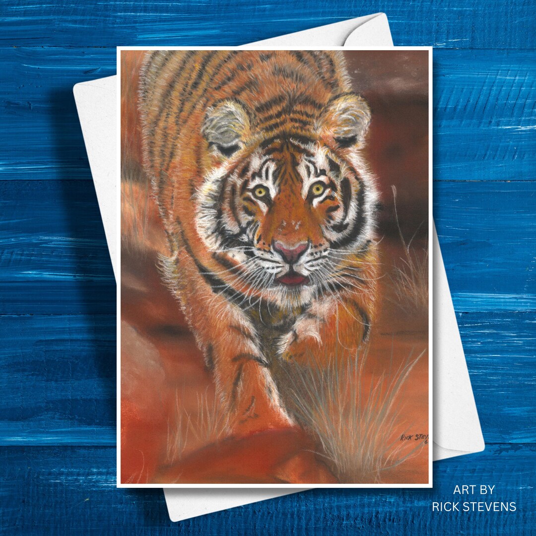 Prowling Bengal Tiger Art Note Cards or Postcards - Etsy