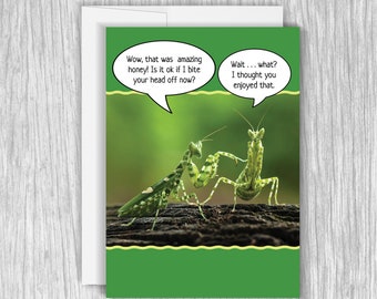 Praying Mantis Birthday Card - Etsy