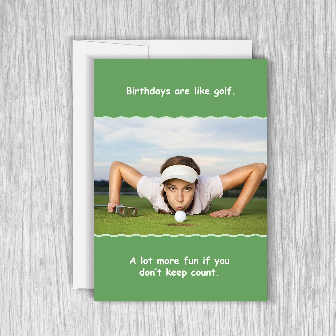 Funny Golf Birthday Card Funny Birthday Card Funny Greeting Card For