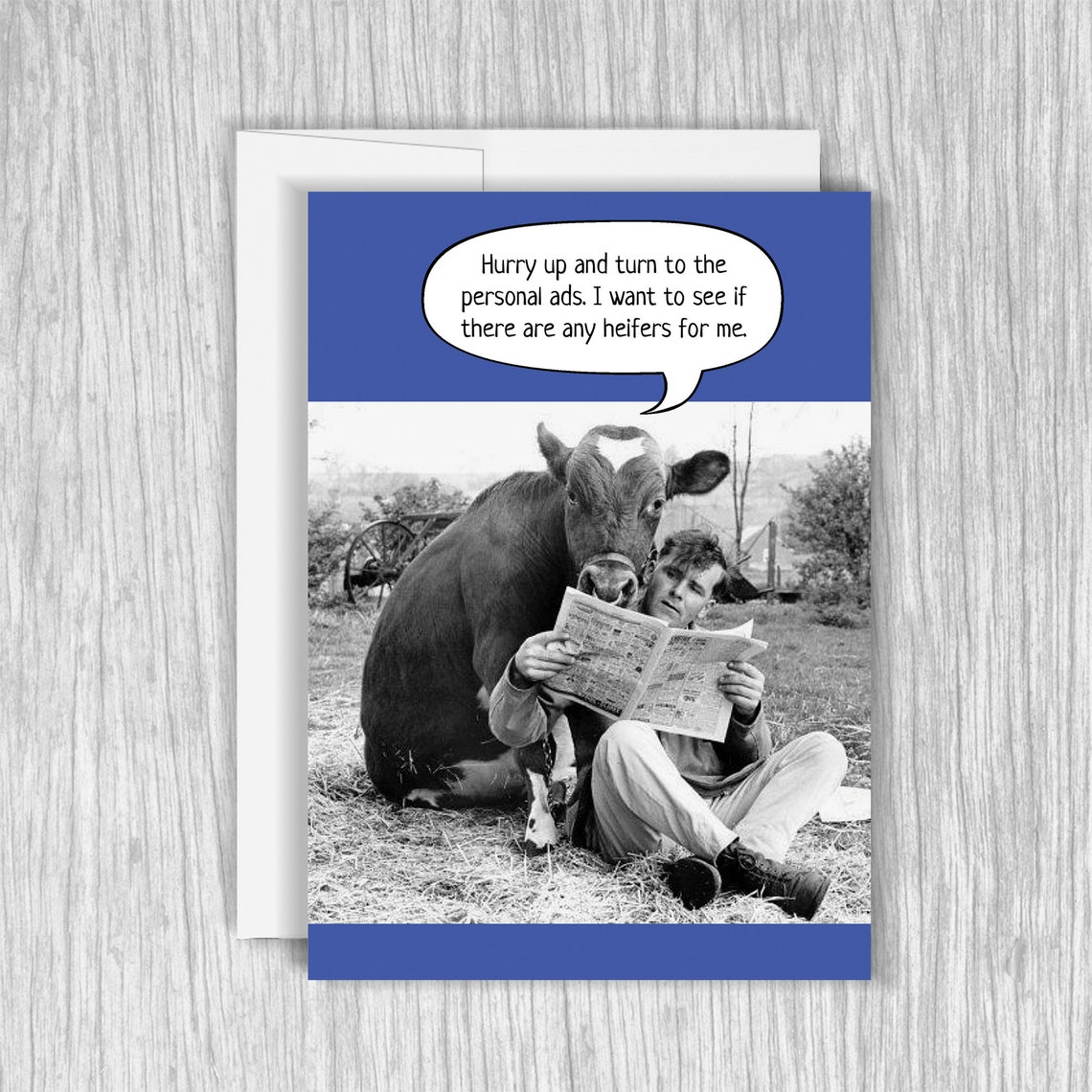 Funny Cow Birthday Card, Funny Birthday Card, Funny Greeting Card for ...