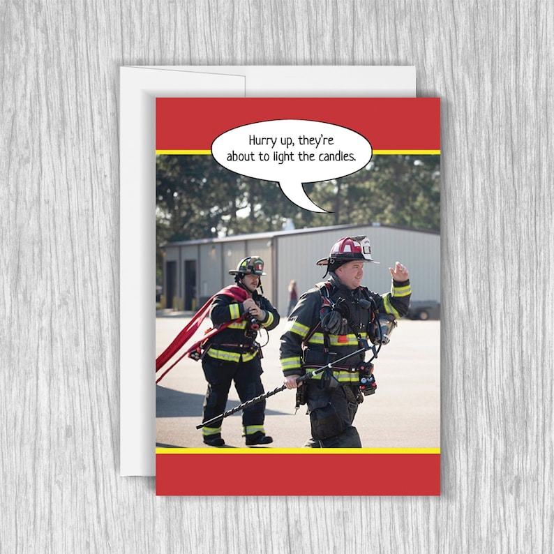 Funny Fireman Birthday Card, Funny Birthday Card, Gift for Firefighter ...