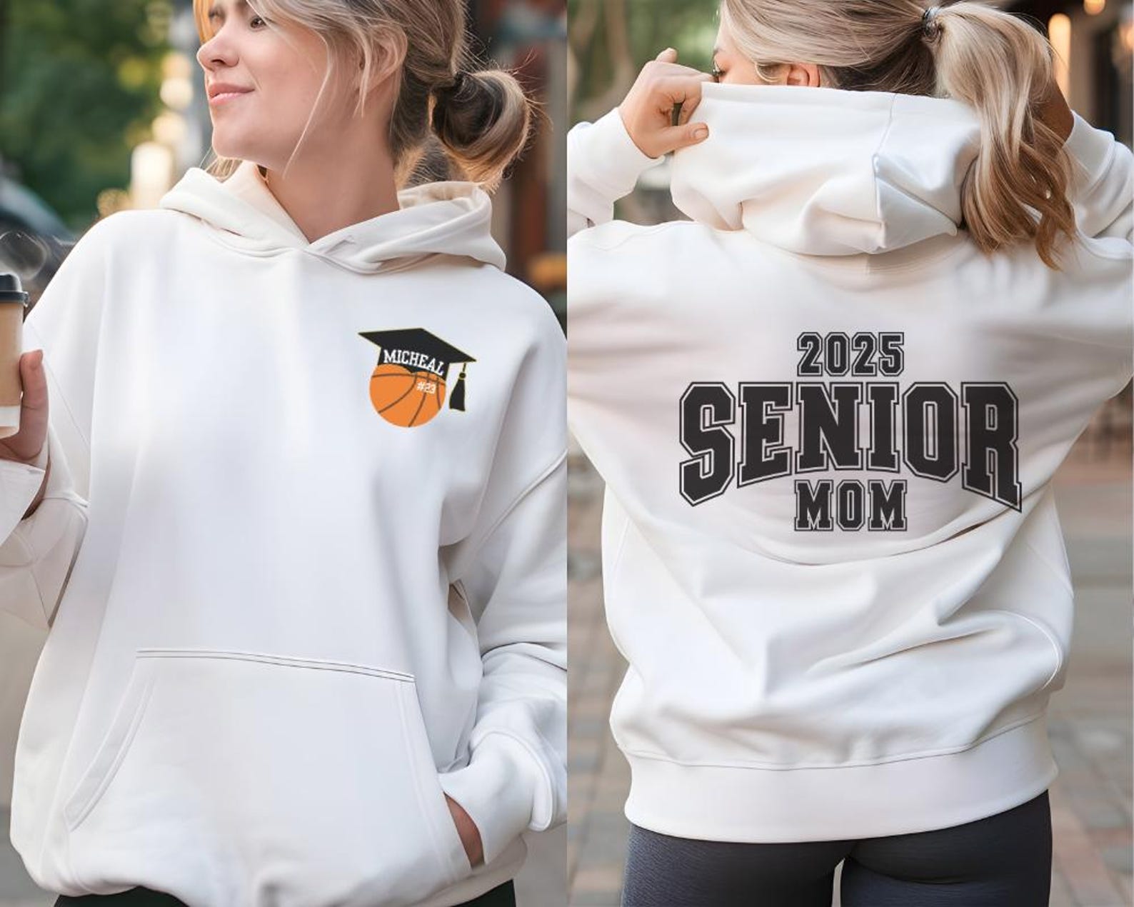 Custom Class of 2025 Senior Hoodie Front and Back Designs Personalized ...