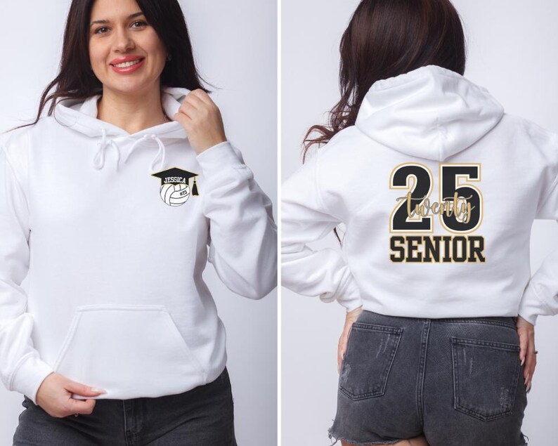 Custom Class of 2025 Senior Hoodie Front and Back Designs Personalized ...
