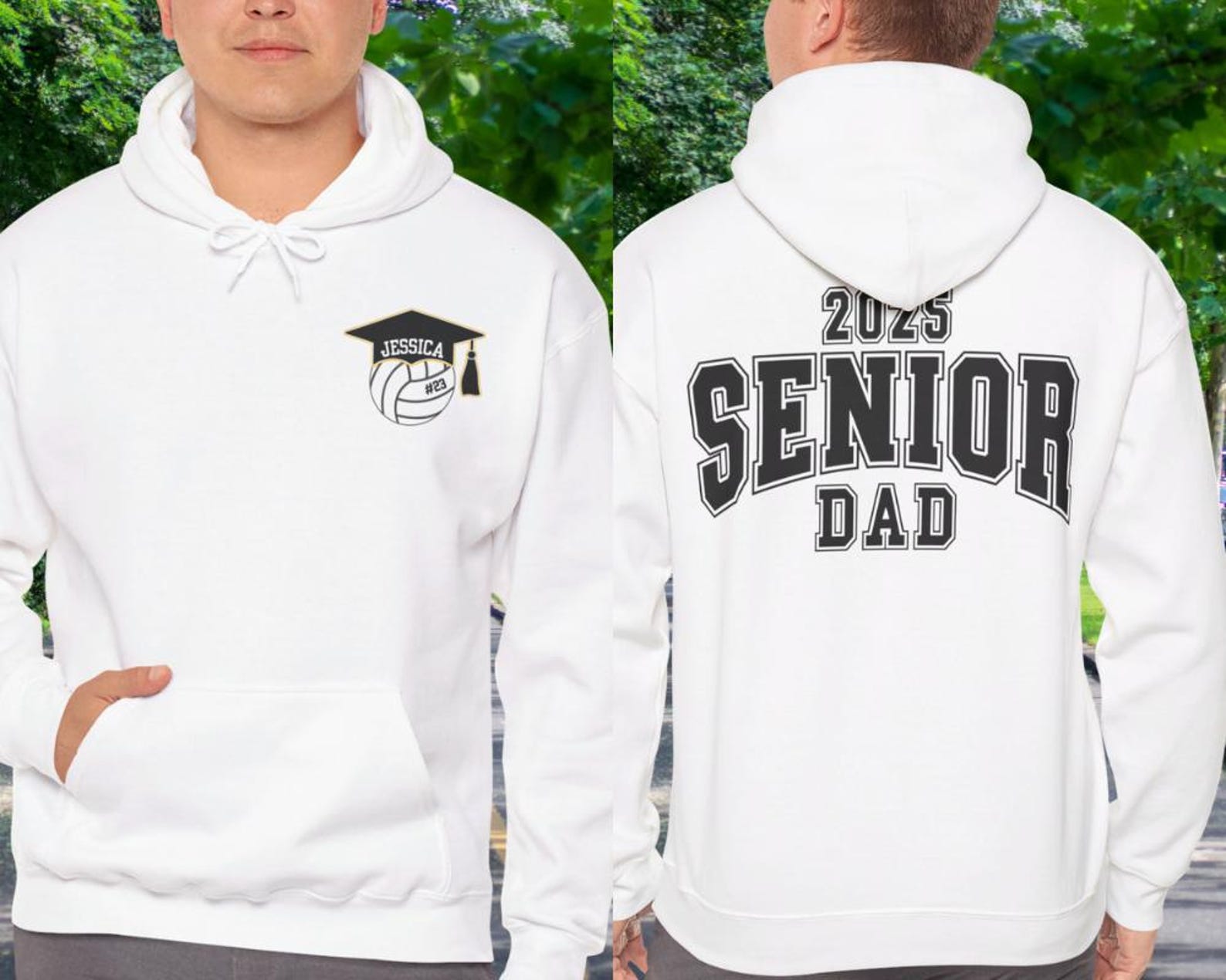 Custom Class of 2025 Senior Hoodie Front and Back Designs Personalized ...
