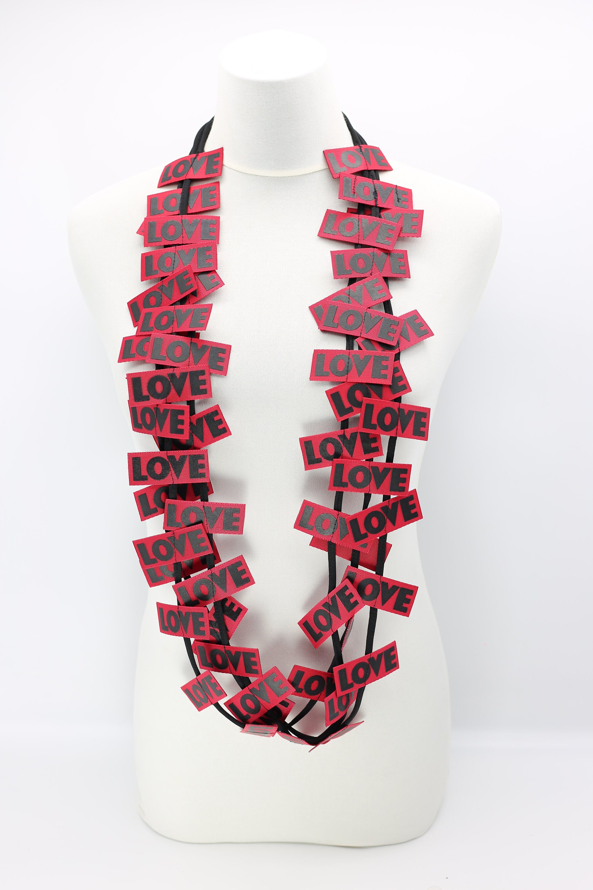 LOVE, Recycled Textile Cord With LOVE Ribbon 3 Strand Necklace - Etsy
