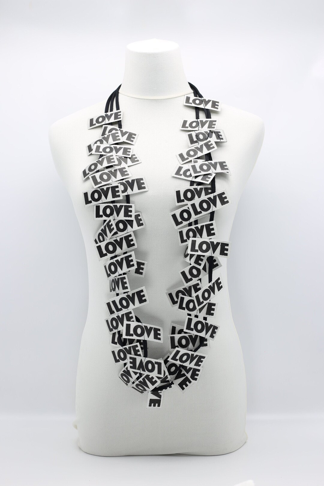 LOVE, Recycled Textile Cord With LOVE Ribbon 3 Strand Necklace - Etsy