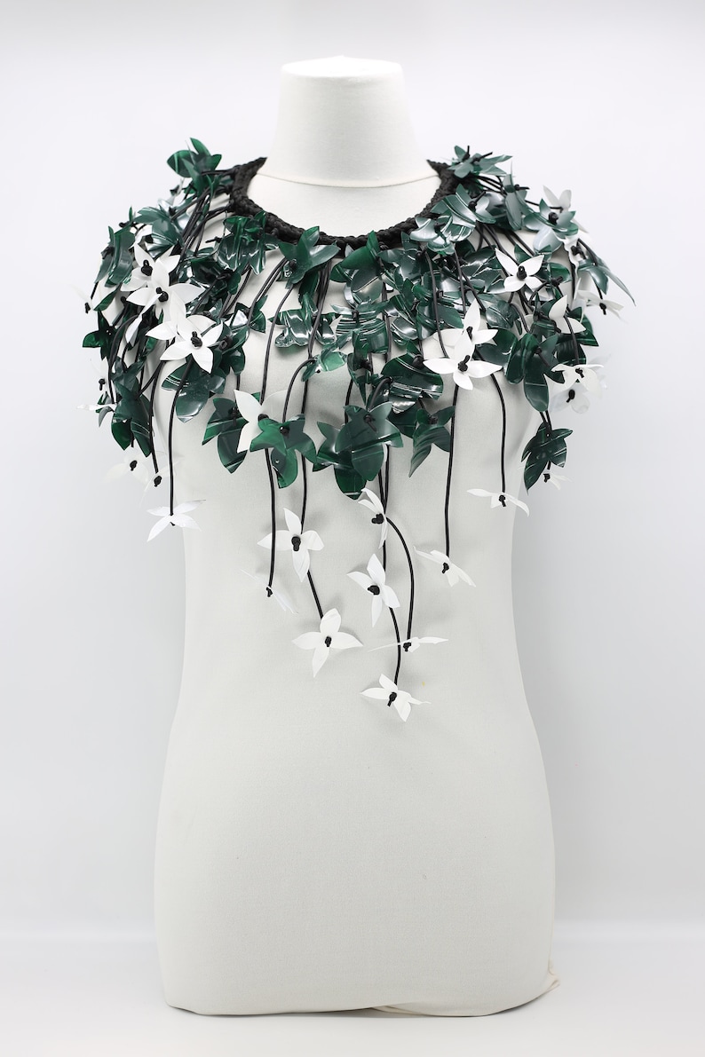 Recycled Plastic Bottles Daphne Flower Fringe Necklace - Etsy