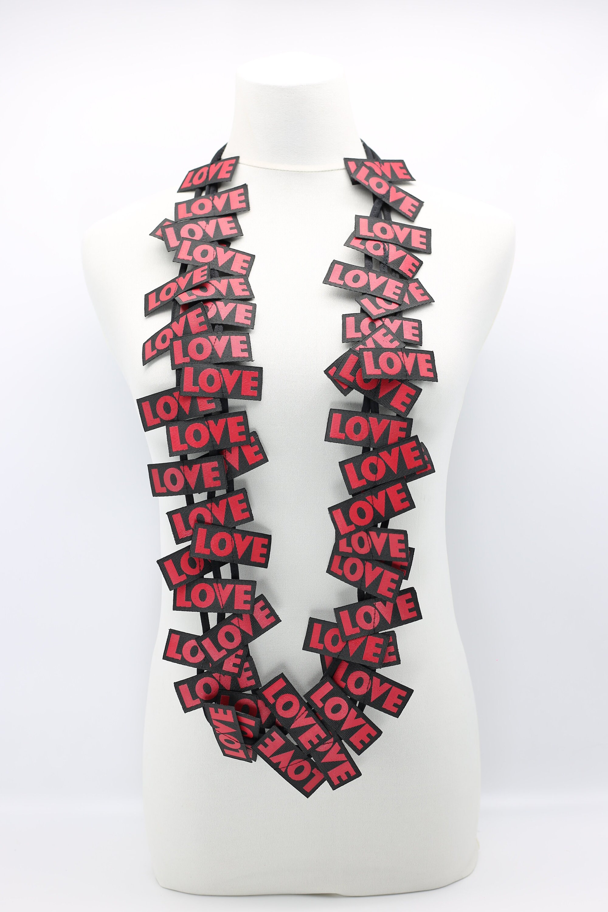 LOVE, Recycled Textile Cord With LOVE Ribbon 3 Strand Necklace - Etsy