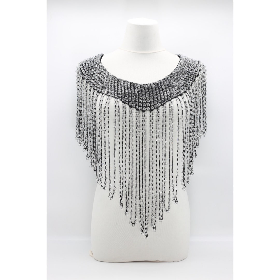 Hand Crocheted Crystal Cube Beads Cape - Etsy