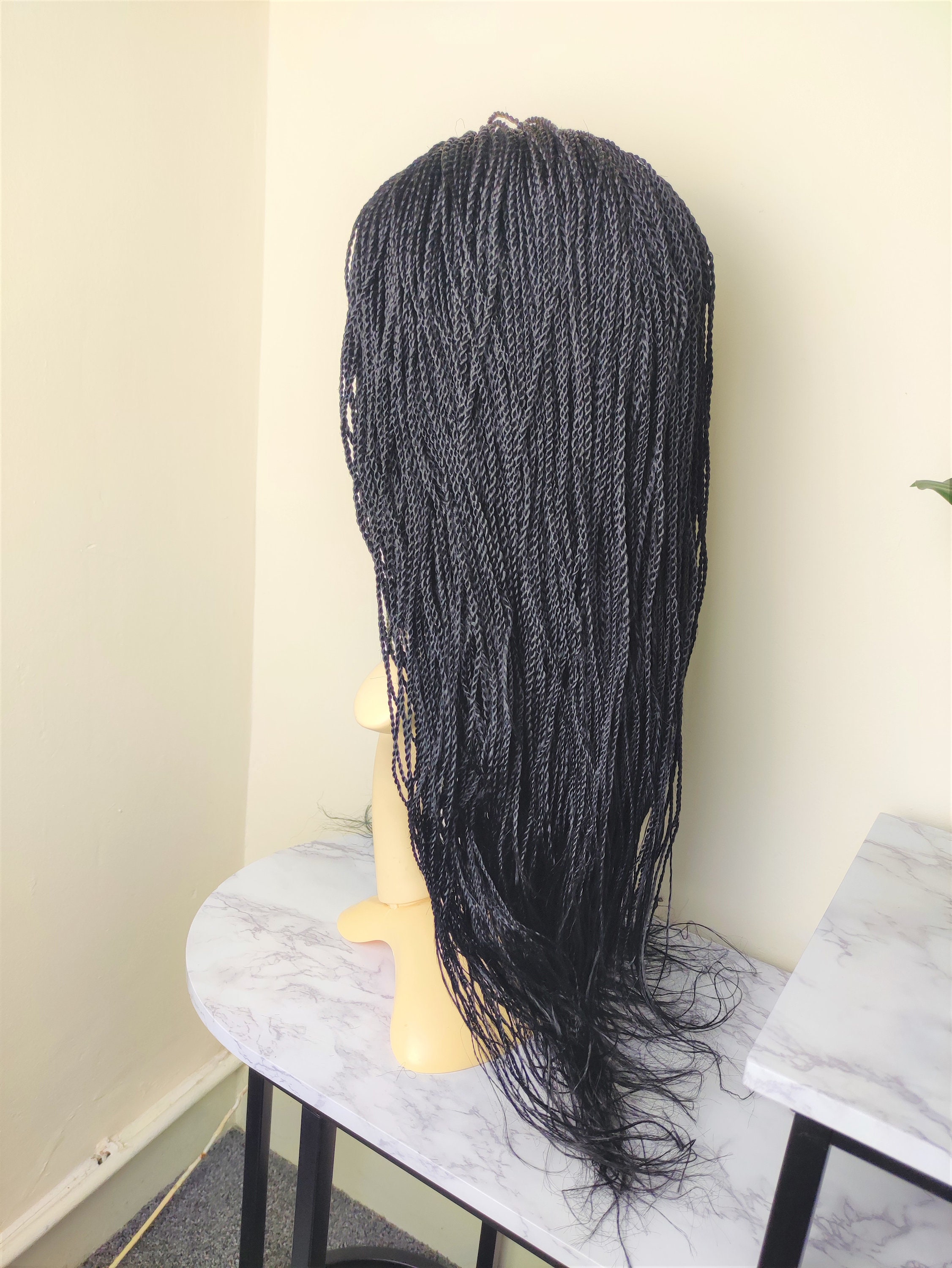 Black Braids Twists Wig, Ready to Ship Wig. Braided Wig Small Twist ...