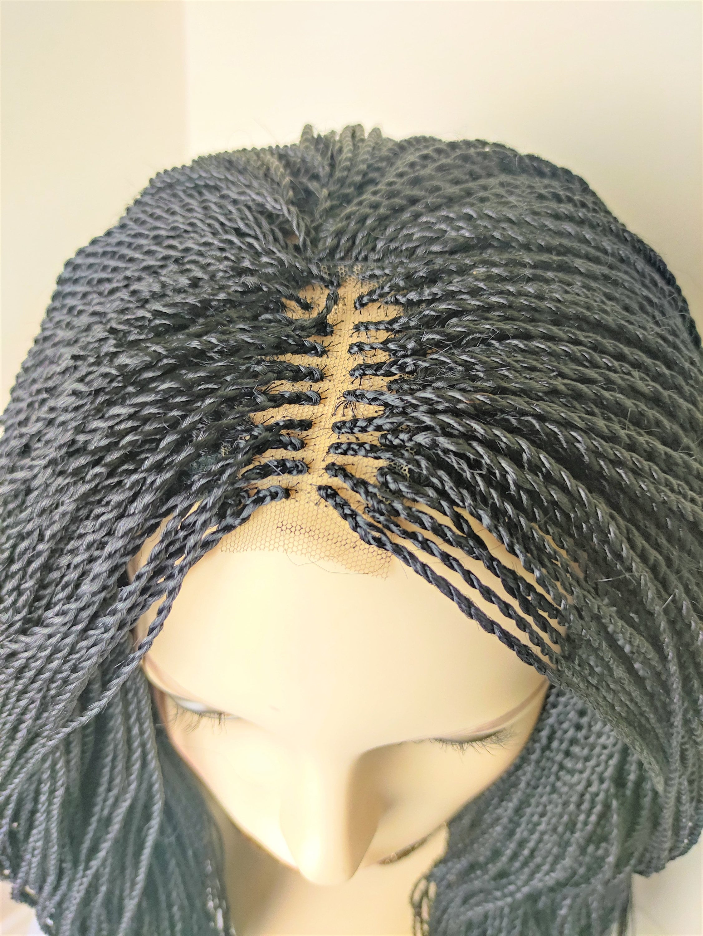 Black Braids Twists Wig, Ready to Ship Wig. Braided Wig Small Twist ...