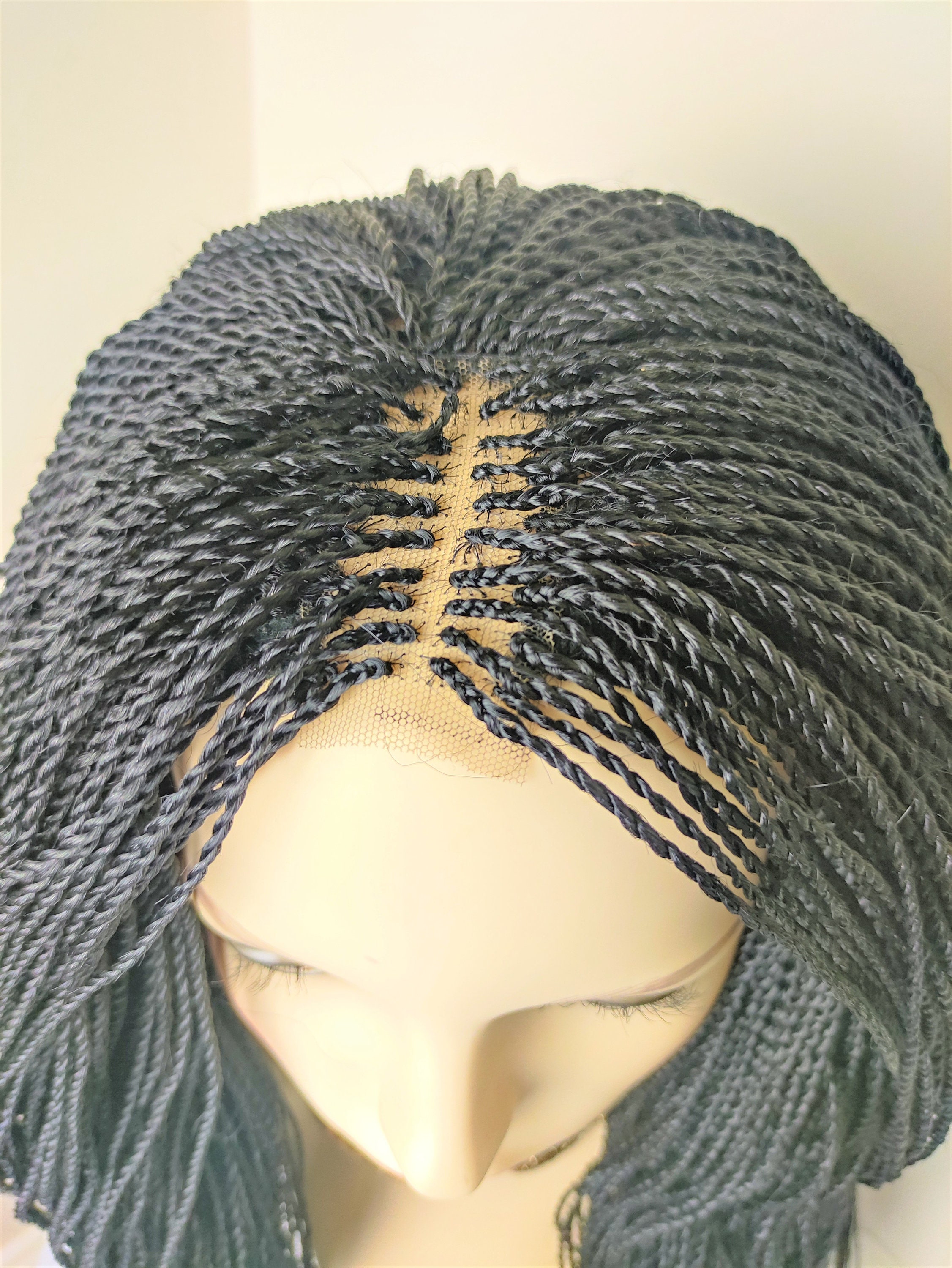 Black Braids Twists Wig, Ready to Ship Wig. Braided Wig Small Twist ...