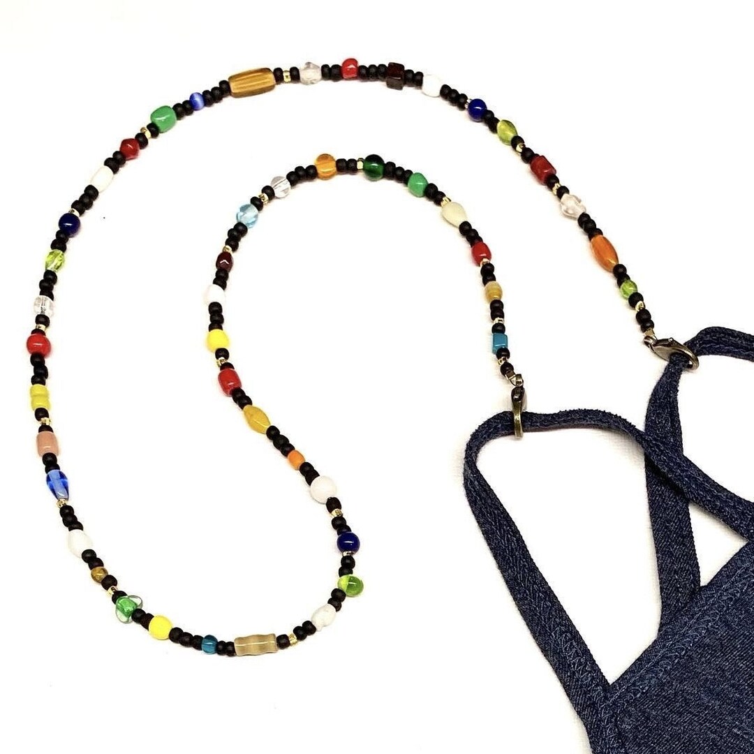 Glass Mardi Gras Bead Mask Chain - Etsy