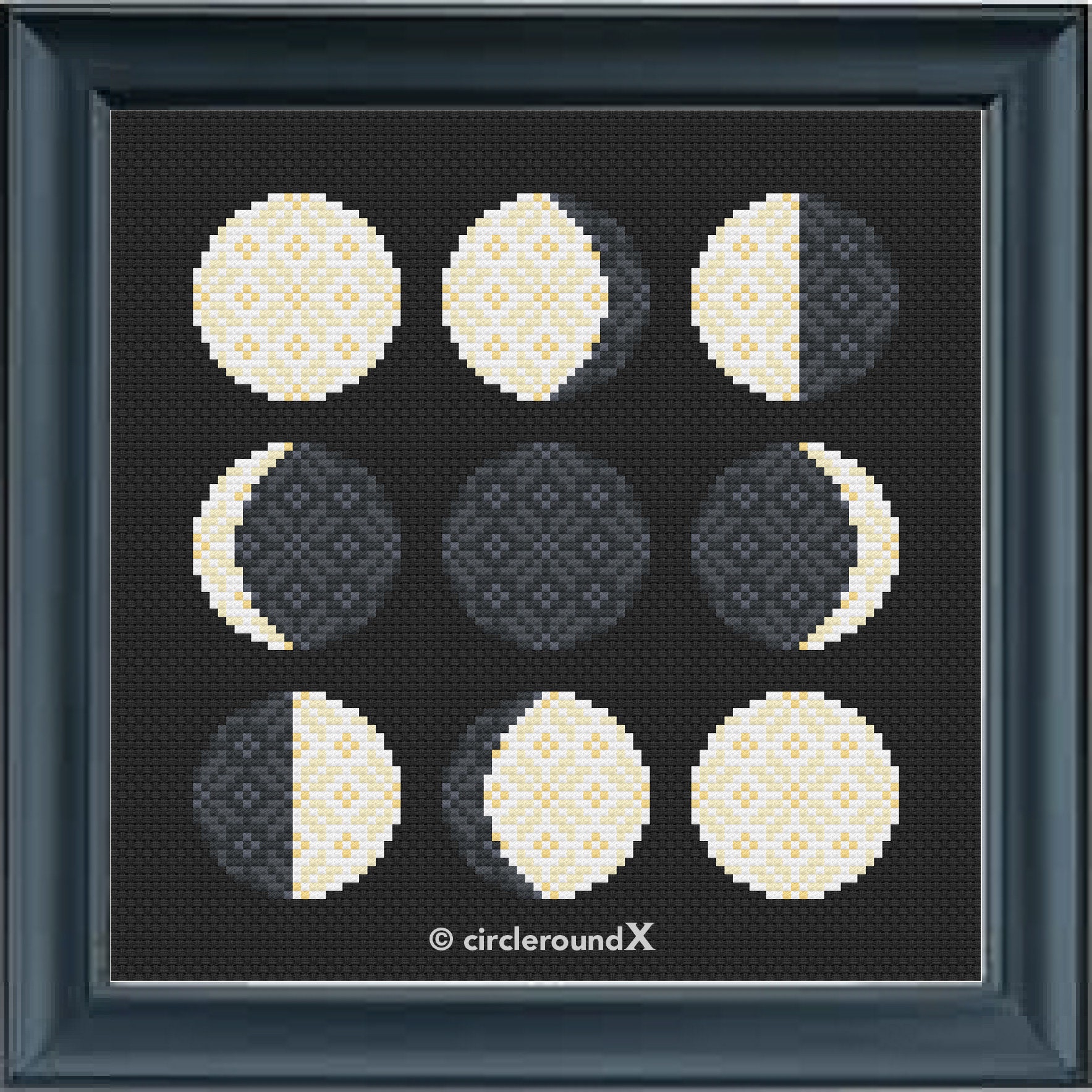 Moon Phases | Original Cross-stitch Pattern Based on Folk Art (PDF ...