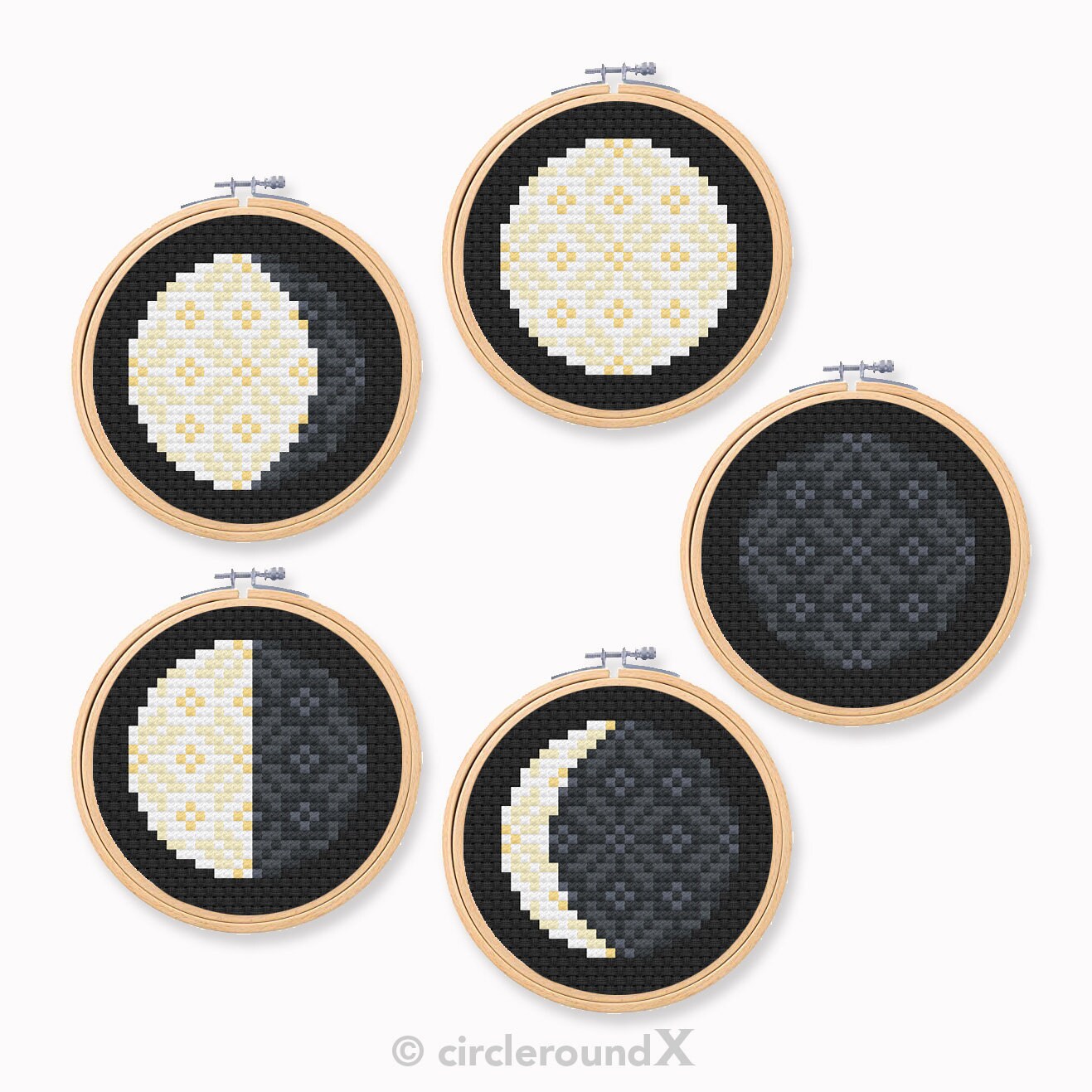 Moon Phases | Original Cross-stitch Pattern Based on Folk Art (PDF ...