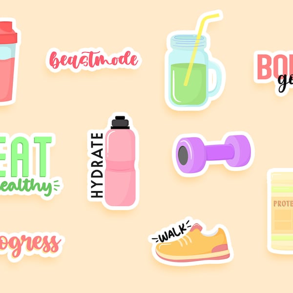 Fitness Stickers - Etsy
