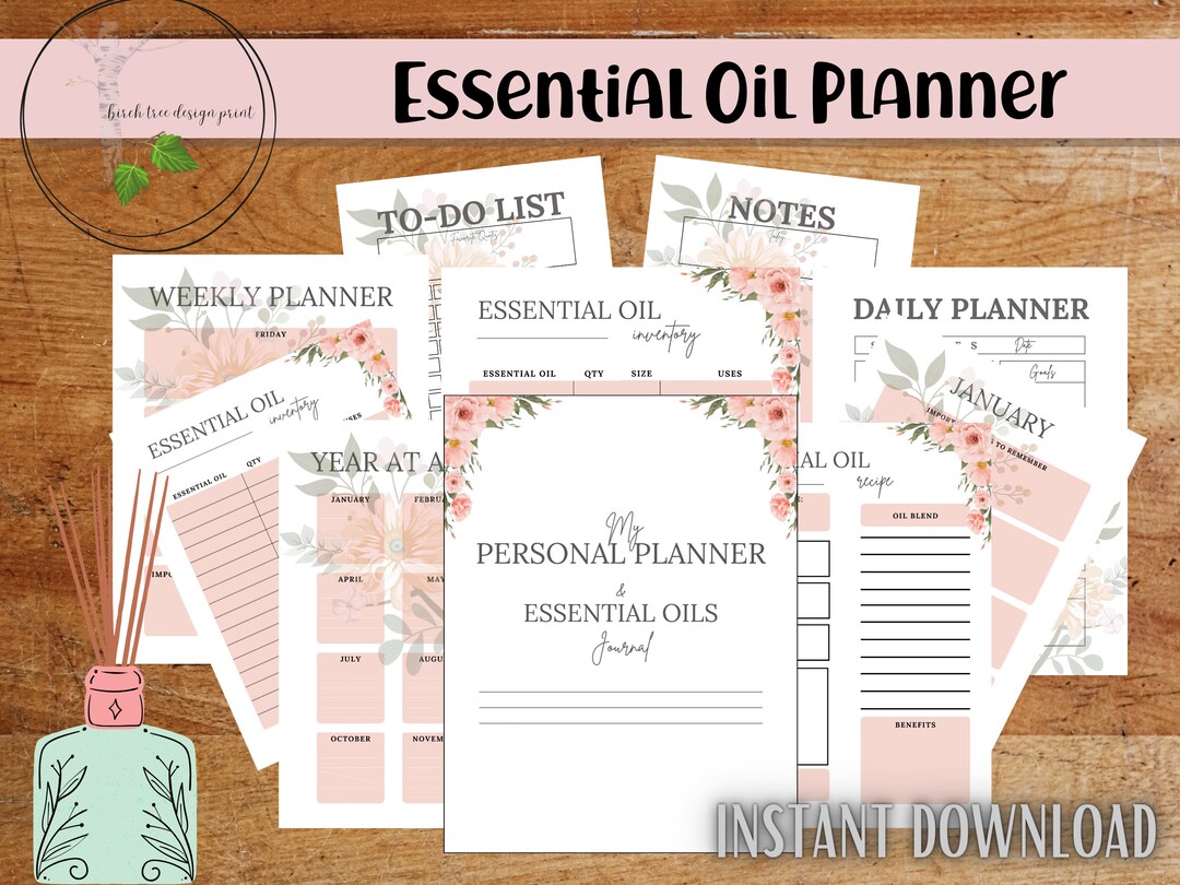 Digital Essential Oil Planner | Personal Planner and Essential Oil ...
