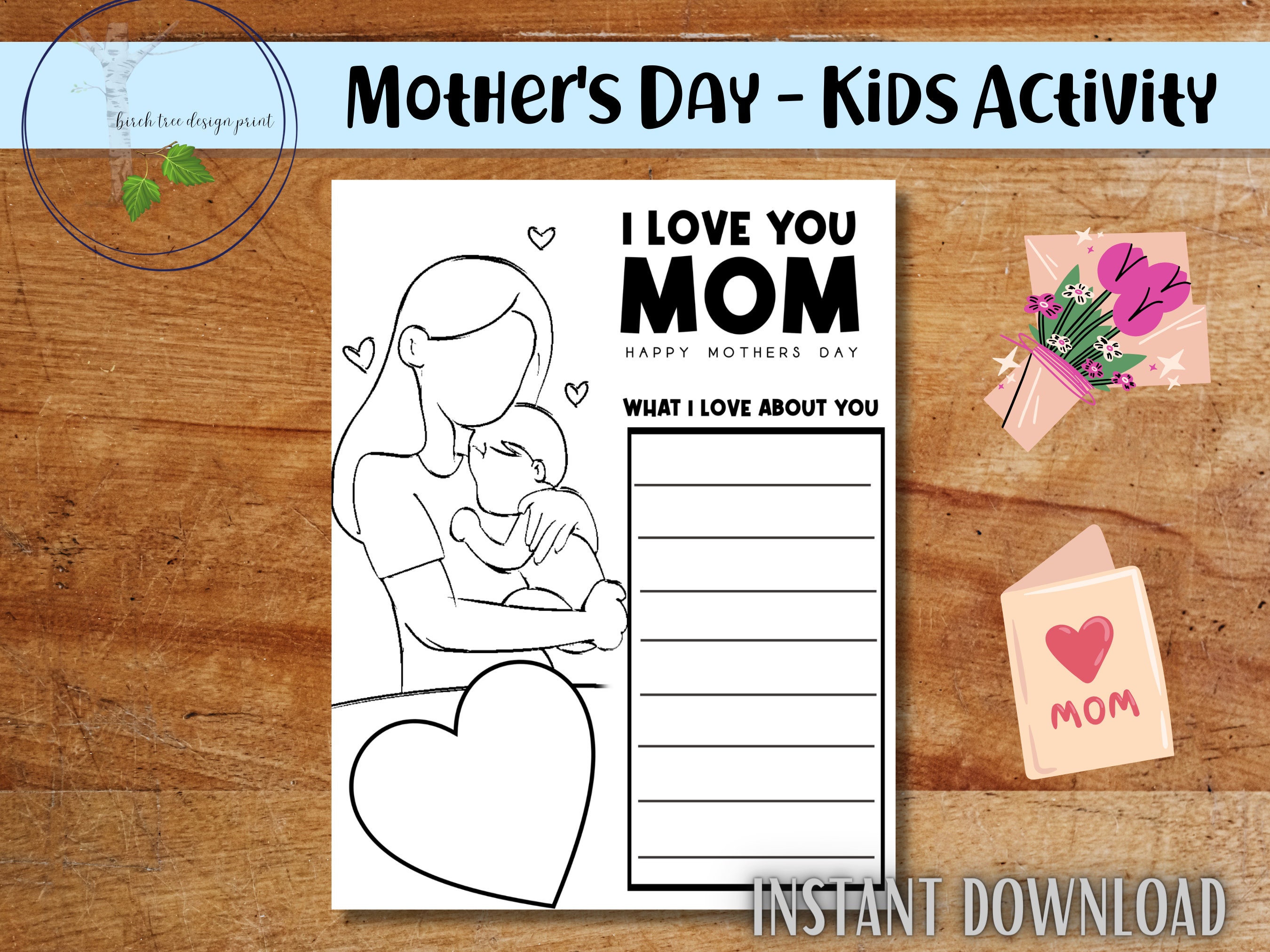 Mother's Day Card| Children's Craft Activity for Mother's Day| Digital ...