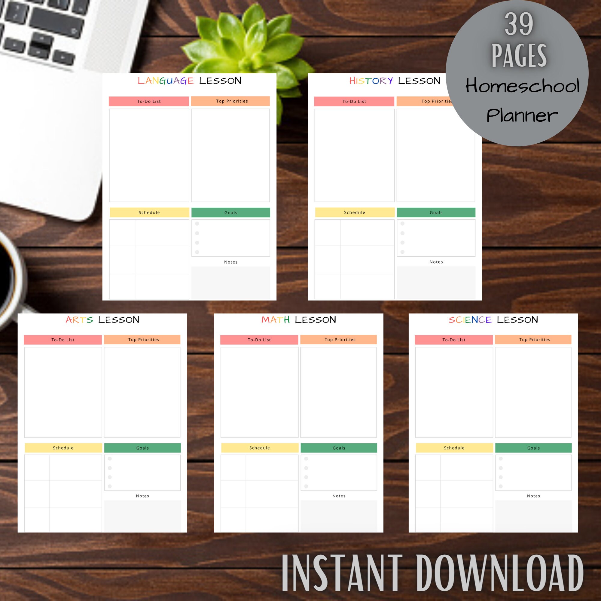 Homeschool Planner and Schedule Bundle Digital Print Size - Etsy