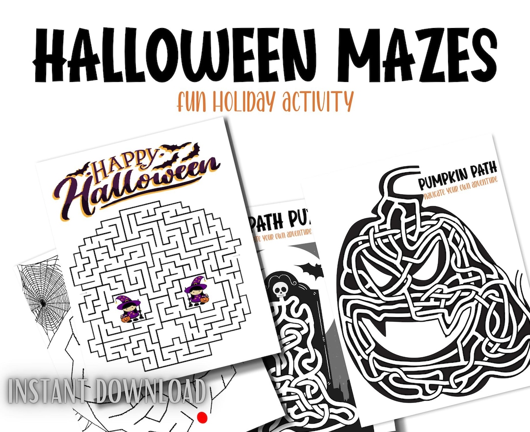 Halloween Maze Activity Book for Kids (digital Download) - Etsy