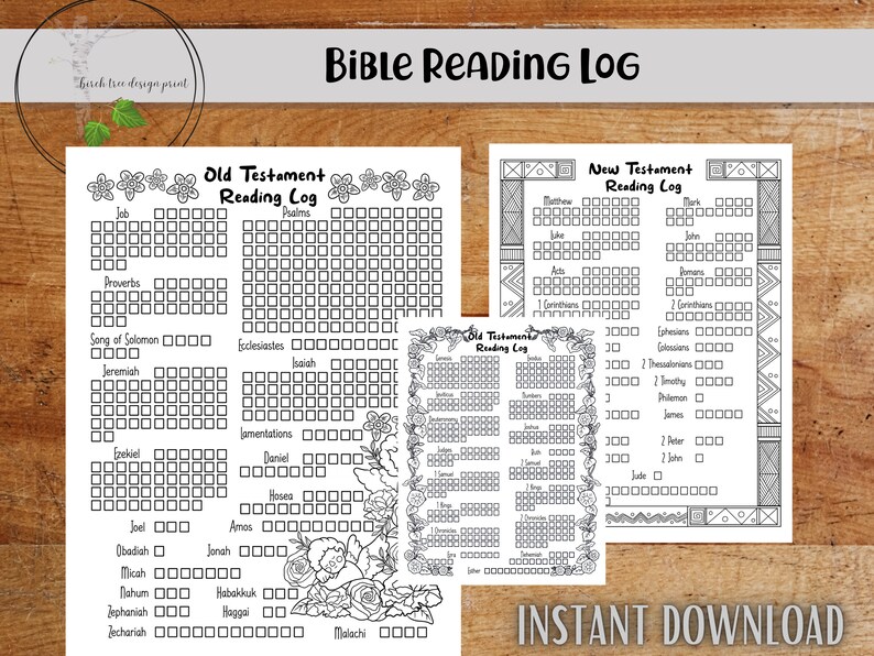 Printable Bible Tracker | Bible Reading Log | Digital Download 8.5 X 11 ...