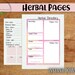 Herbal Medicine Journal Pages: Herb Garden Log (digital Download) - Etsy