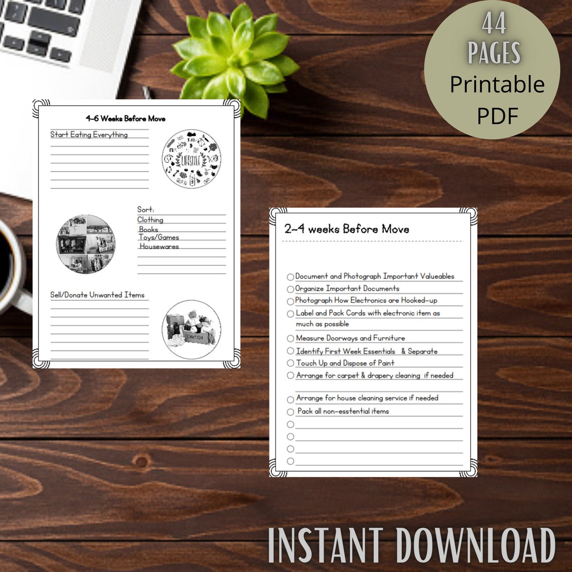 Household Moving Planner and Checklist | Digital Printable for ...