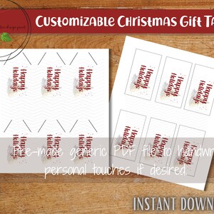 Printable Modern Colorful Happy Holidays Gift Tag | Christmas Party ...
