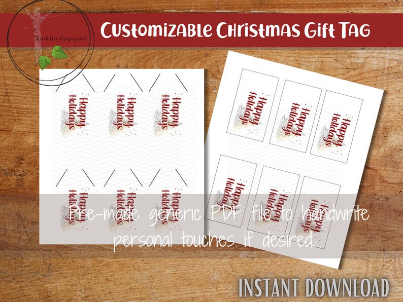 Printable Modern Colorful Happy Holidays Gift Tag | Christmas Party ...