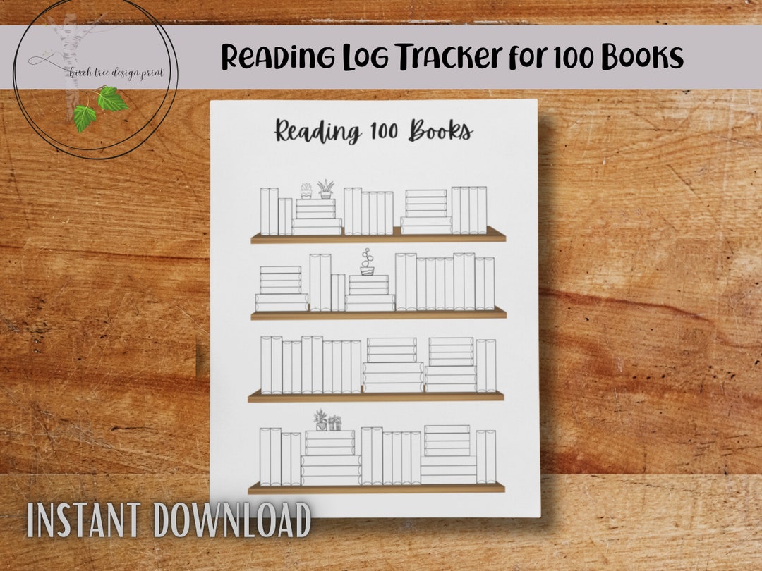Printable Book Shelf | 100 Books Tracker | Digital Download A4 Print - Etsy