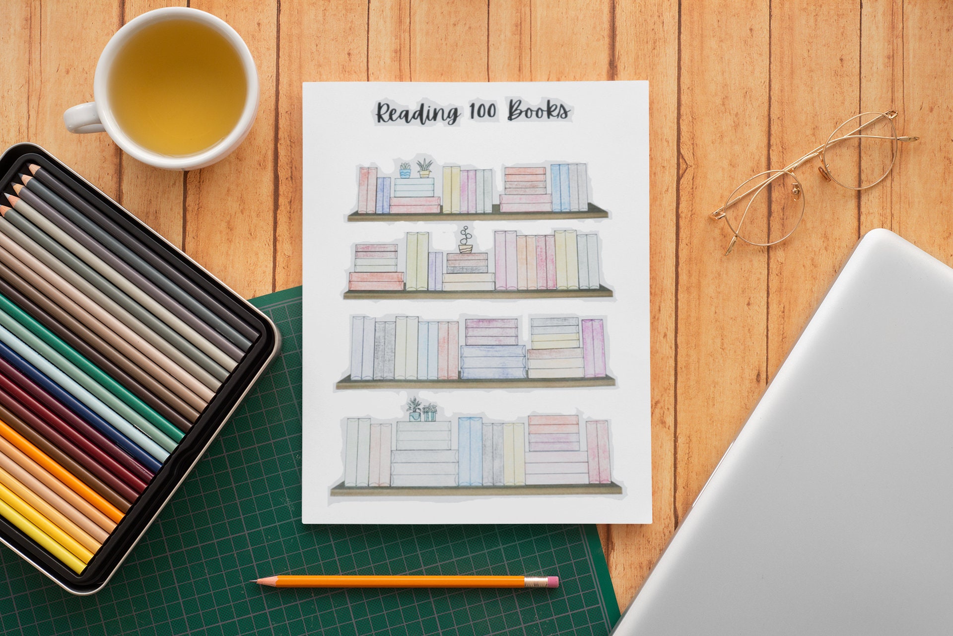 Printable Book Shelf | 100 Books Tracker | Digital Download A4 Print - Etsy