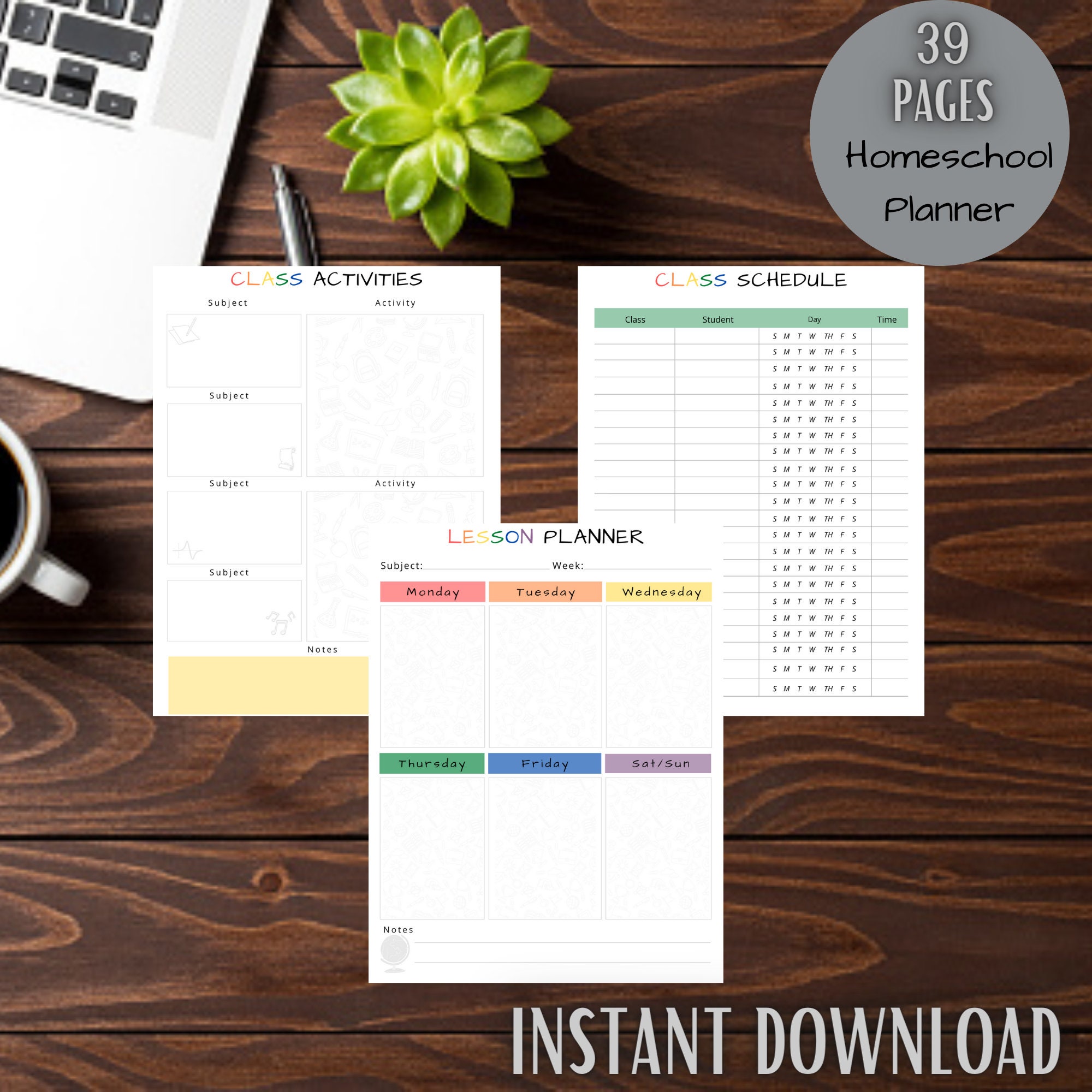 Homeschool Planner and Schedule Bundle Digital Print Size - Etsy