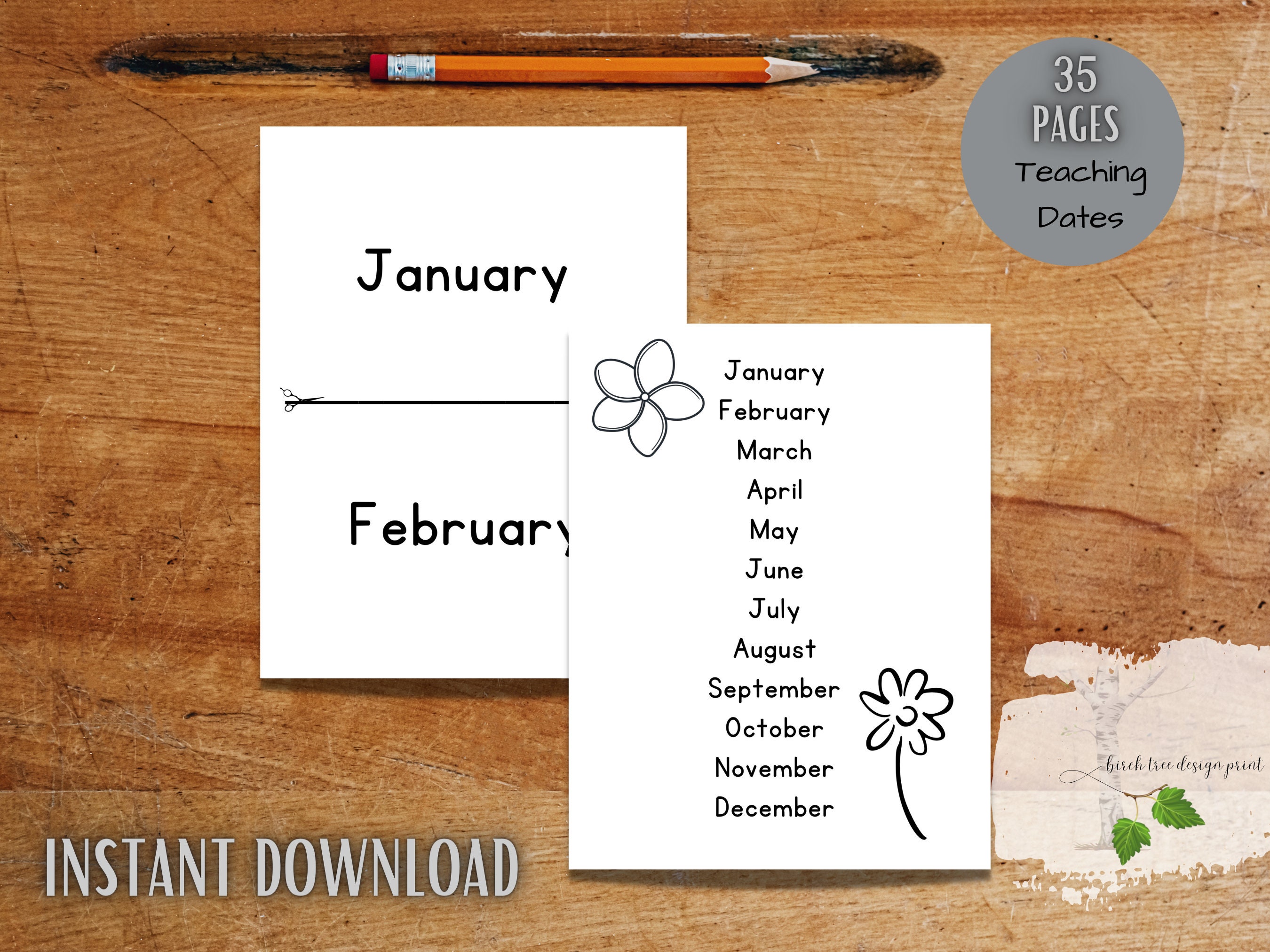 Teaching Calendar Months and Days | Activity Bundle | Digital Print 8.5 ...
